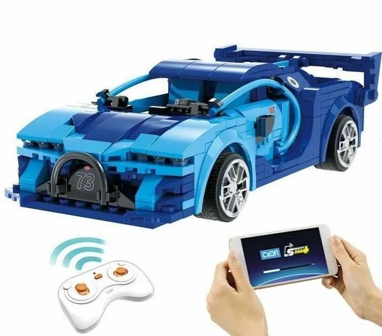 Конструктор CADA BLUE RACE CAR 35x24x6 см, серии TECHNIC на р/у, 325 деталей, управление со смартфона, акк+USB, арт. C51073W -hz