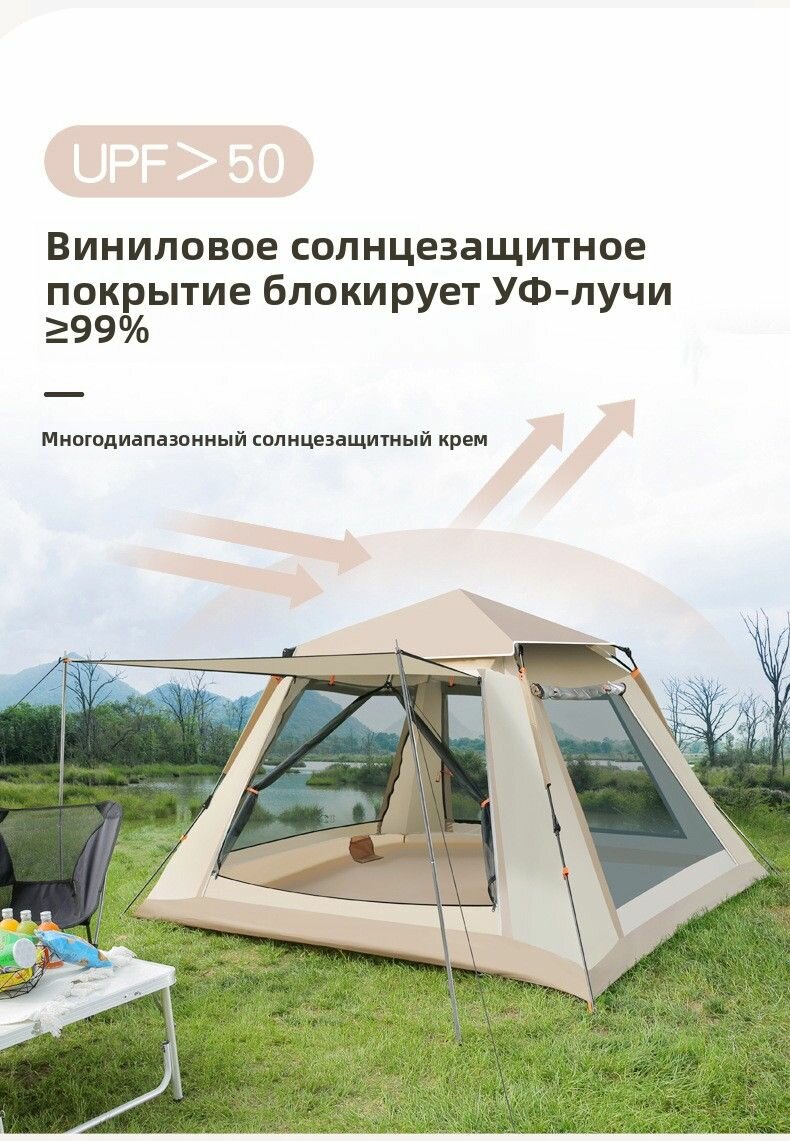 Тентовый домик, который открывается автоматически; тент водонепроницаемый; материал-ткань Оксфорд;