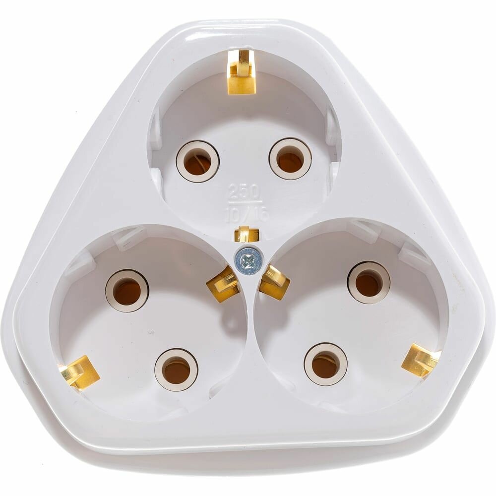 Розетка 3-м СП РС10/16-835 16А IP20 с заземл. бел. Кунцево 5929