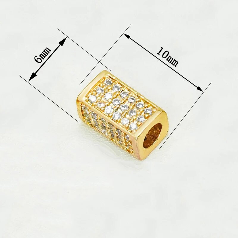 Бусины-разделители латунные с кристаллами, 10x6 мм, YZZ200-10-Gold