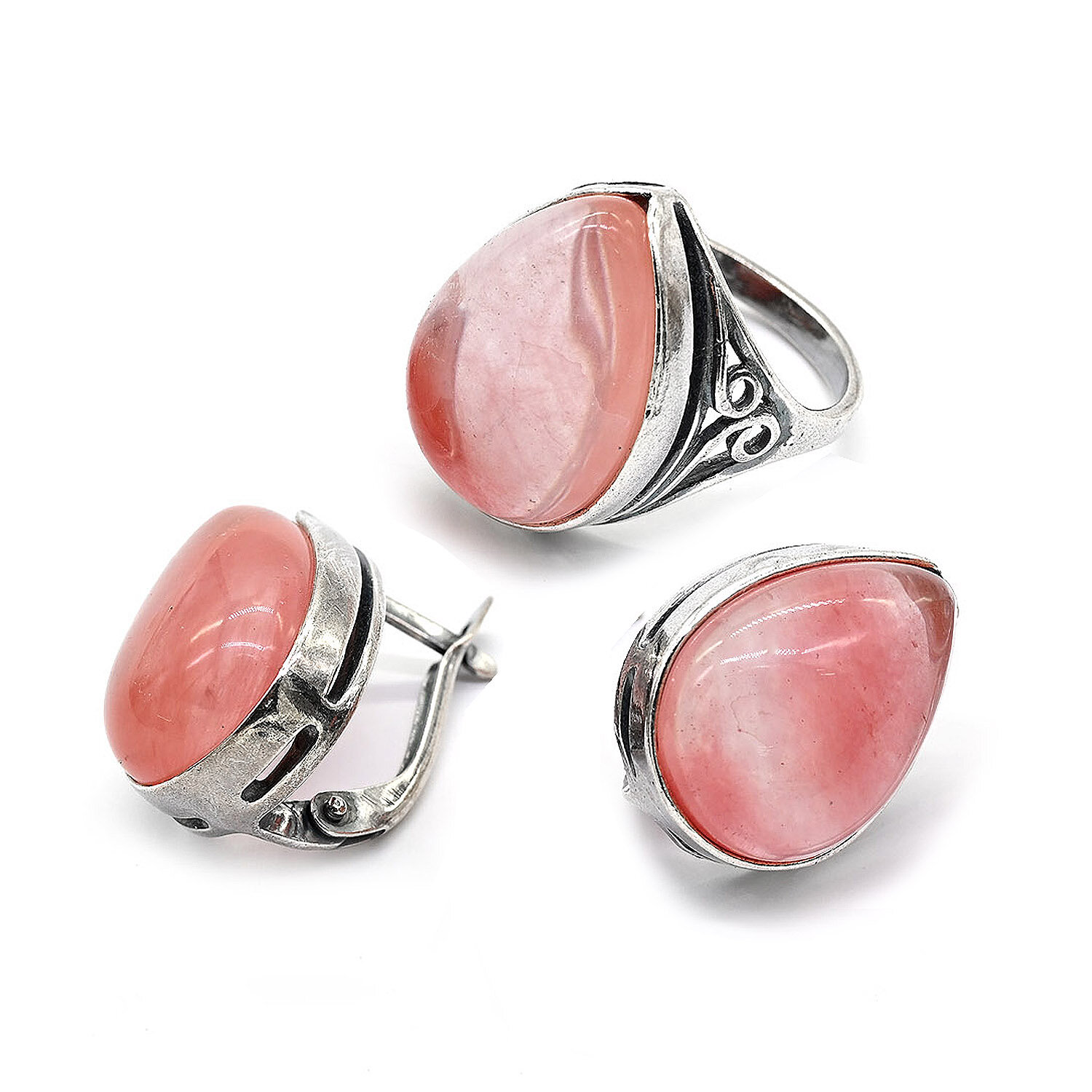 Комплект бижутерии: кольцо, халцедон