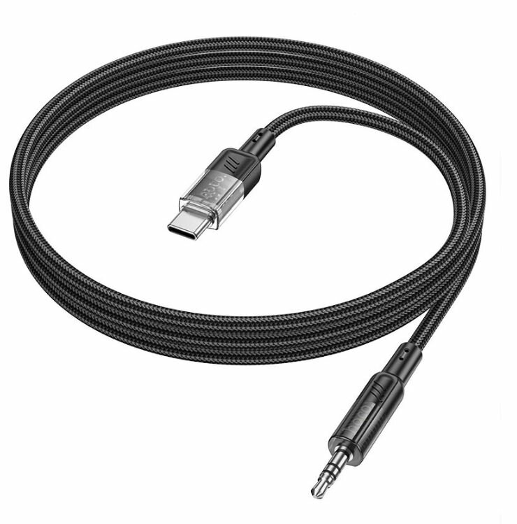 Кабель AUX, Type-C(m) - Jack 3,5mm(m) HOCO UPA27, Spirit, 1.2м, чёрный