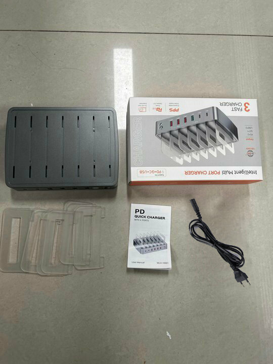 72W Intelligent 6 Ports Station Station USB -зарядка для нескольких устройств, совместимых с таблетками мобильного телефона и другой электроники