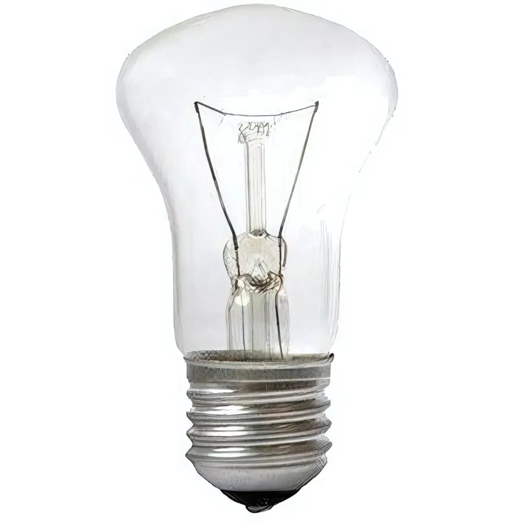 Лампа накаливания прозрачная Е27, 75 Вт, классическая форма, металл, стекло
