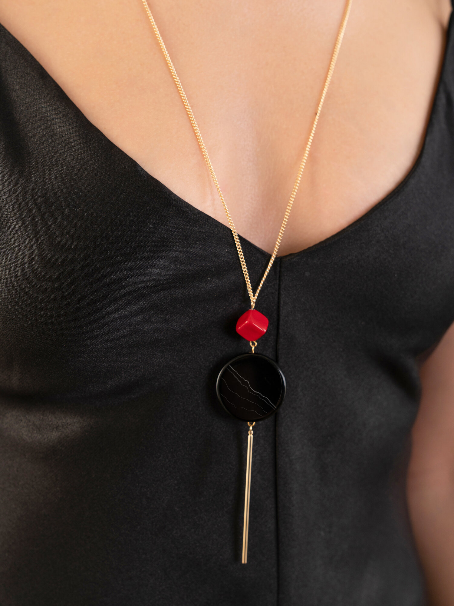 Колье, агат, искусственный камень