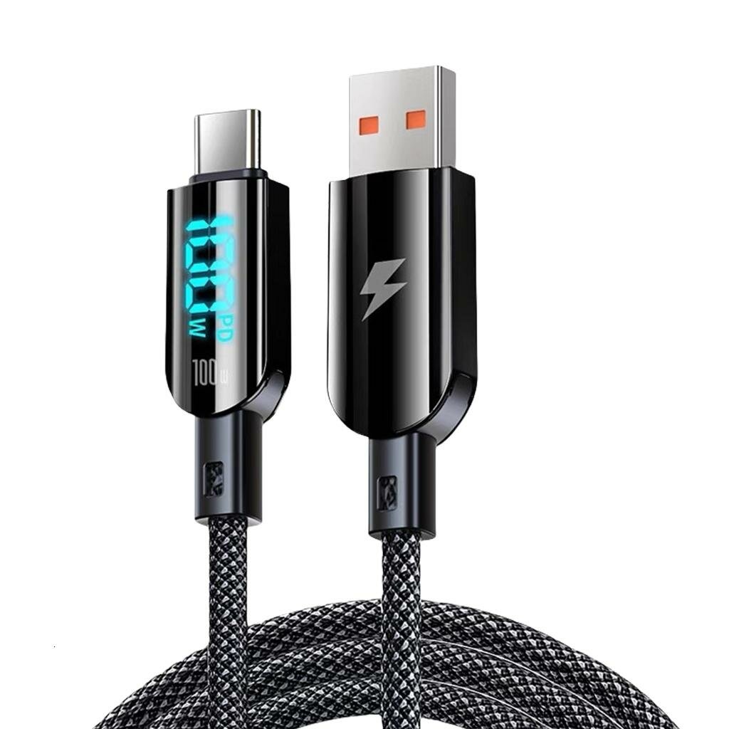 Интеллектуальный цифровой дисплей мощностью 100 Вт, сверхбыстрая зарядка кабеля для передачи данных Type-c
