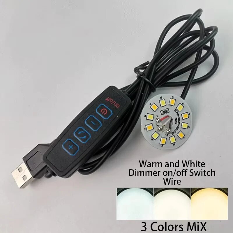 Белая USB LED настольная лампа для чтения 3 Colors Led Black