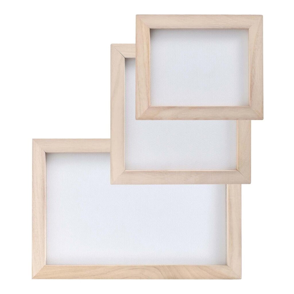 3шт Деревянная Рамка Для Изготовления Бумаги Традиционный Набор Бумажных Поделок Ручной Работы для Проекта Художественного Ремесла по Изготовлению Бумаги для Скрапбукинга