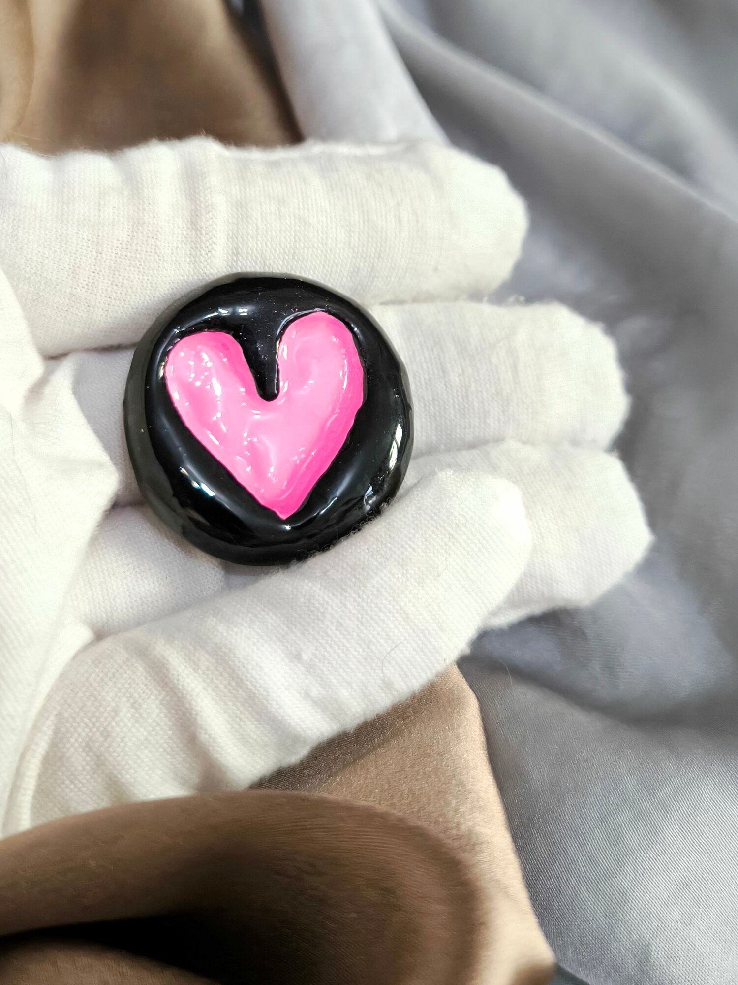 Тревожный камень Антистресс Сердце". Worry Stone, Авторская работа, оригинальный подарок.