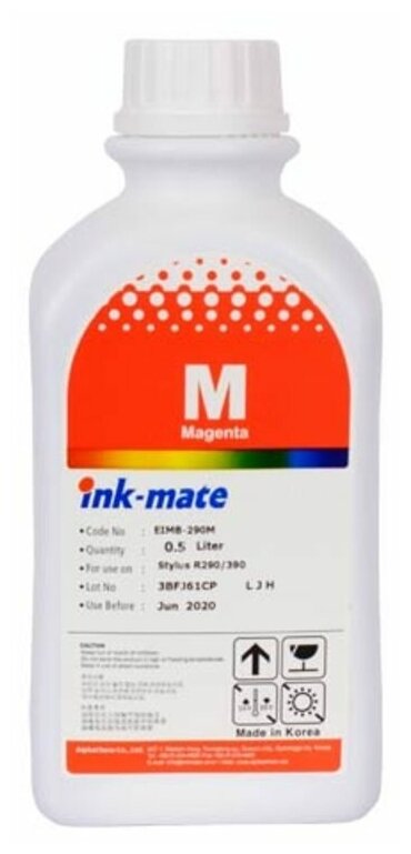 Чернила ink-mate EIM-801M для EPSON (T6733/T6643) L100/L120/L200/L800/L850 (500мл, magenta, Dye)