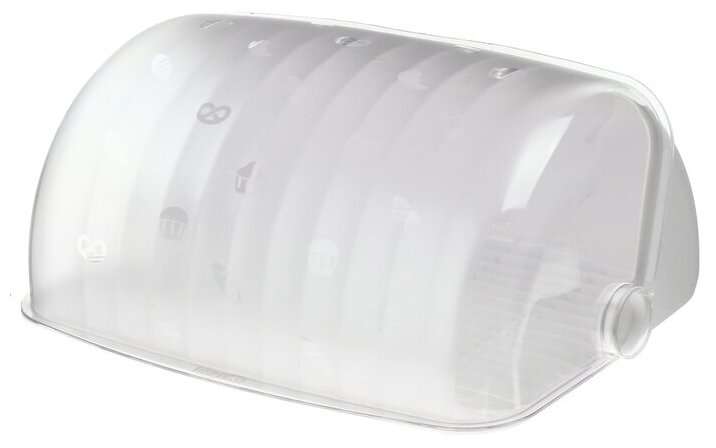 Хлебница "Рондо", хлебница с крышкой, пластиковая, цвет белый, 34,5 х 27,3 х 16,5 см