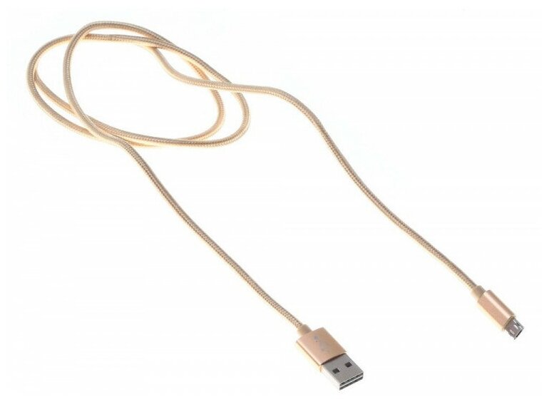 Кабель Buro Braided, micro USB (m) - USB (m), 1м, 2.4A, золотистый [bhp ret micusb-br]