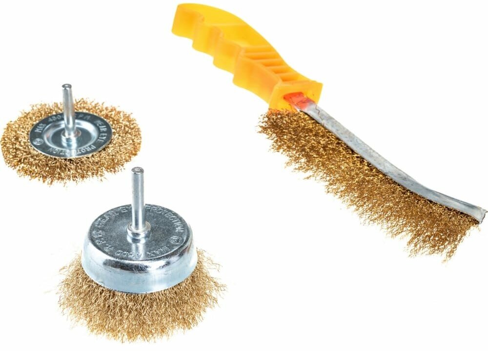 Набор щеток зачистных 3шт.1(для дрели D-7575, ручная метал.240 мм) (АвтоDело) 44024 АвтоDело арт. 44024