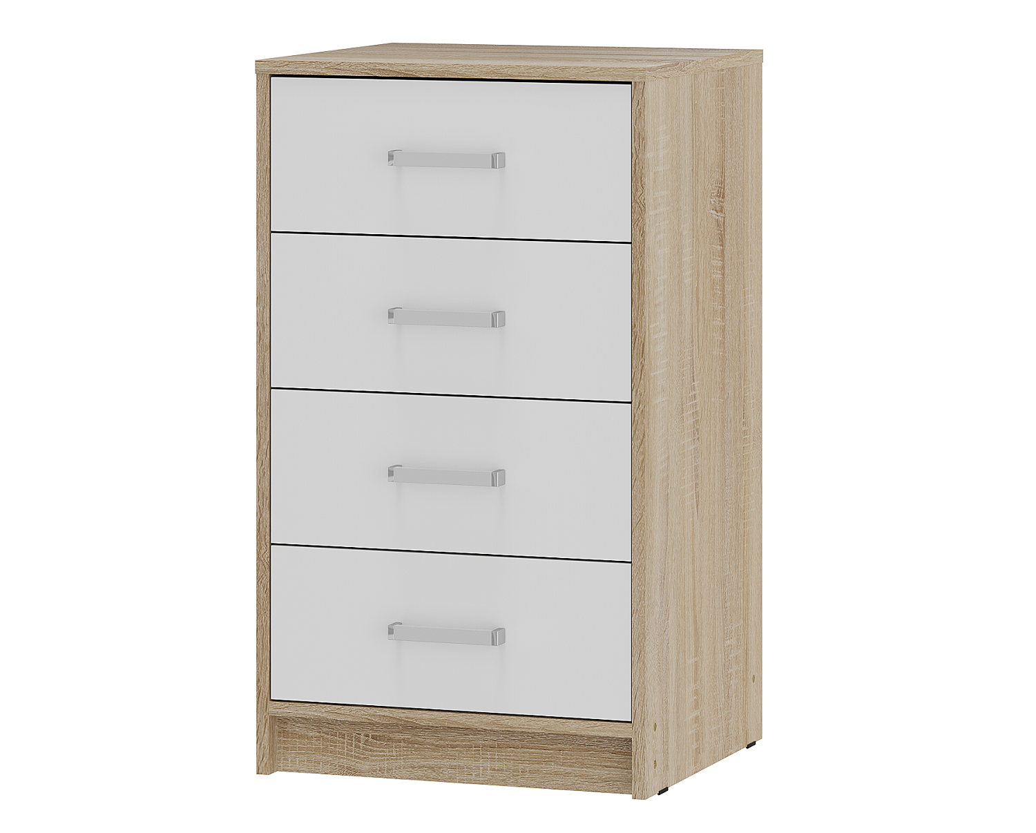 Комод BTS Мия КМ-02, 4 ящика, роликовые направляющие, ЛДСП, цвет сонома, белый