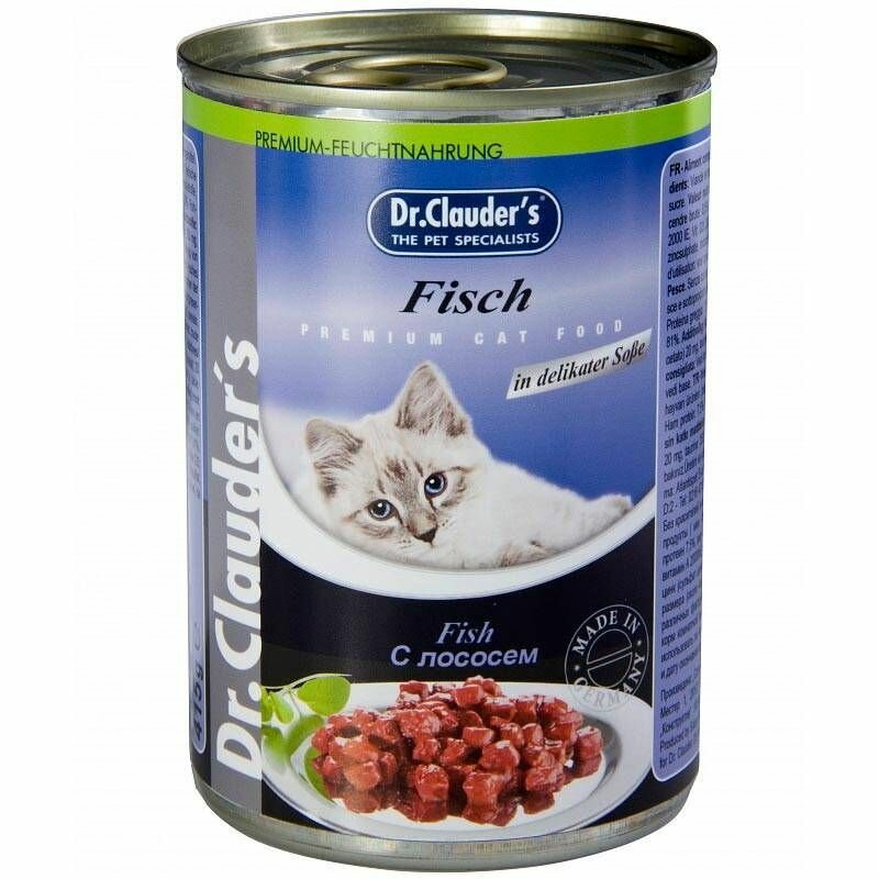 Dr. Clauder's консервы для кошек с лососем, 415 г