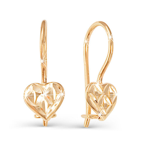 Серьги, красное золото, 585 проба