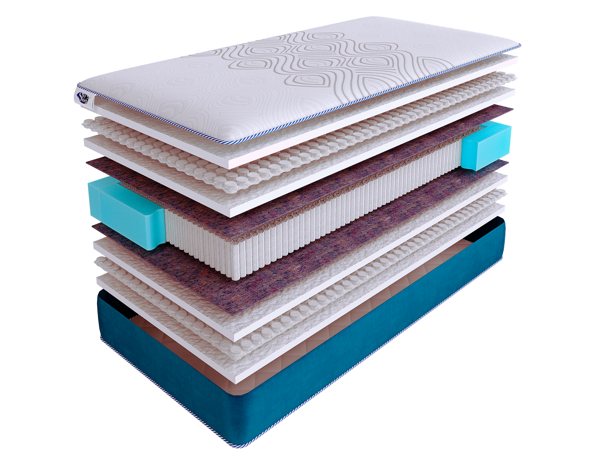 Ортопедический матрас с эксклюзивным высоким уровнем комфорта SkySleep SUPREME NANO Fiber S2000 на кровать 95x210