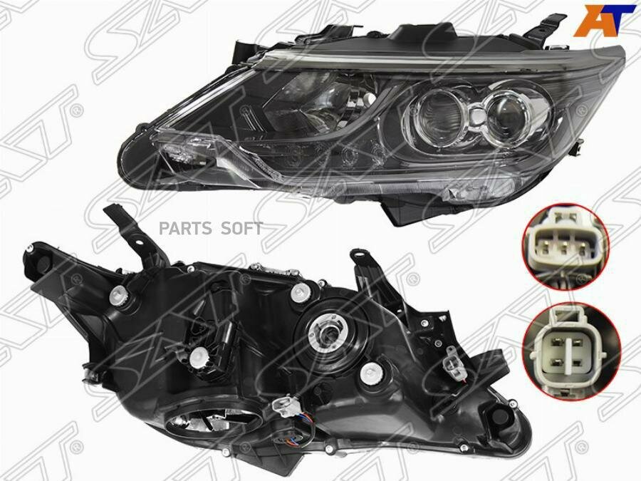 Фара Toyota Camry Europe/Russia (XV50) 17-18 (Слева/ LED/Галоген/ ДХО/ С электрокорректором) SAT ST-112-1145LD-EM | цена за 1 шт