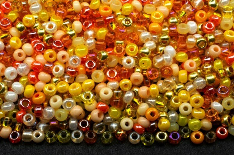 Бисер чешский PRECIOSA Микс 10/0 #005, оттенок оранжевый, 50г