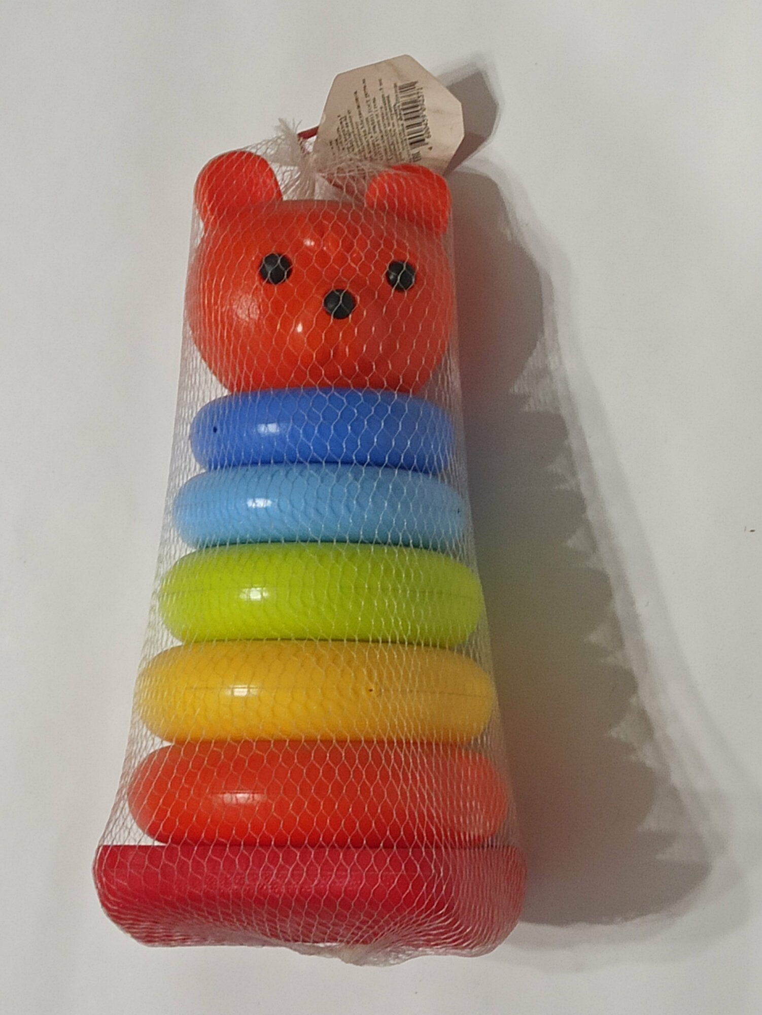 Пирамидка Росигрушка "Медвежонок" 9237, пластик, от 1 года, 6 деталей