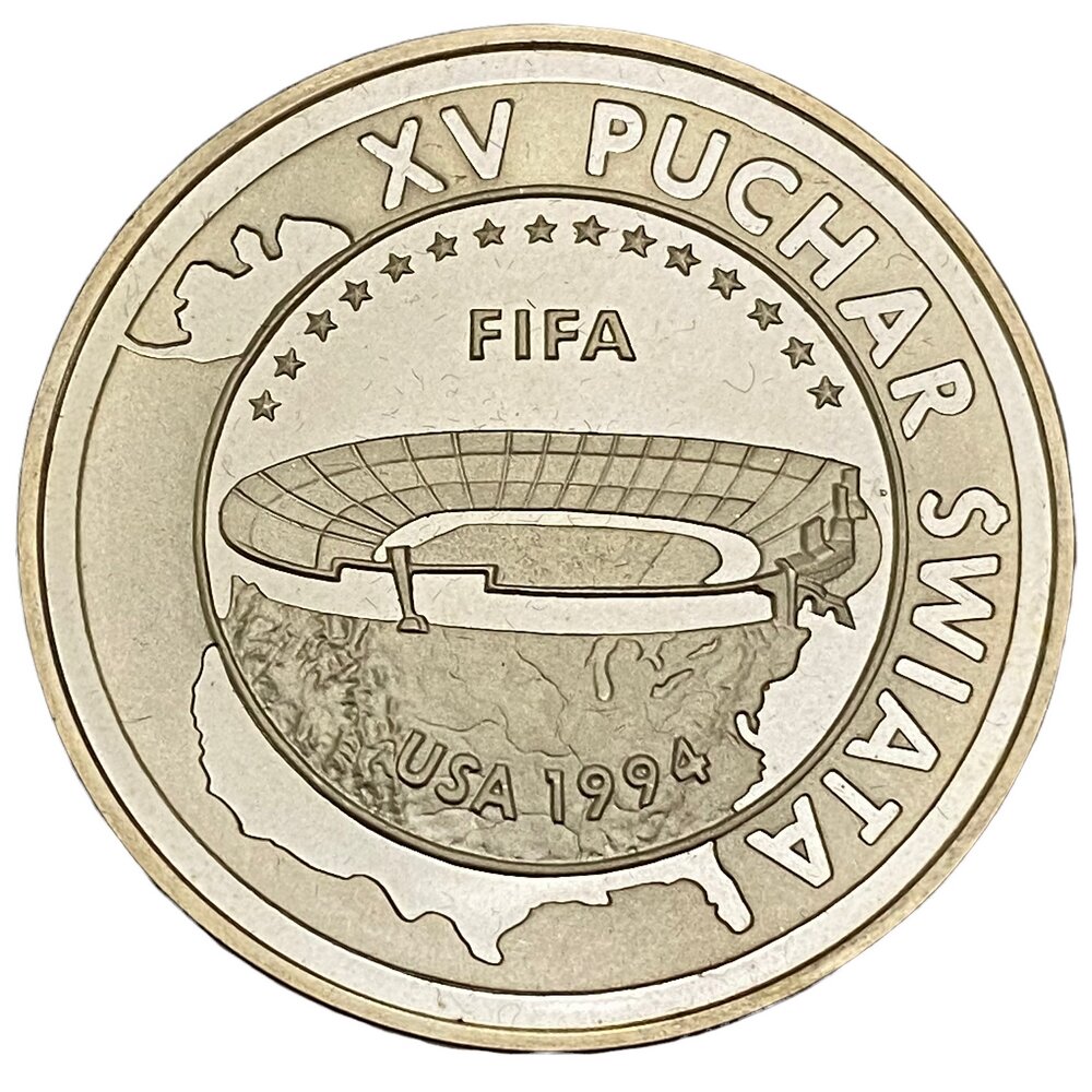 Польша 1000 злотых 1994 г. (Чемпионат мира по футболу, США) (Proof)
