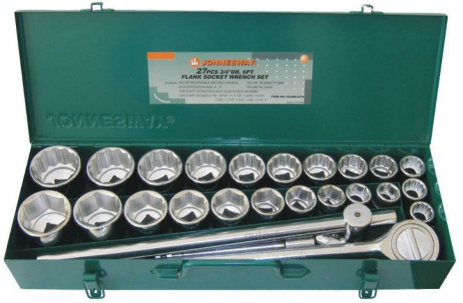 JONNESWAY S04H6327S Набор торцевых головок дюймовых 3/4"DR 7/8"-2", 27 предметов