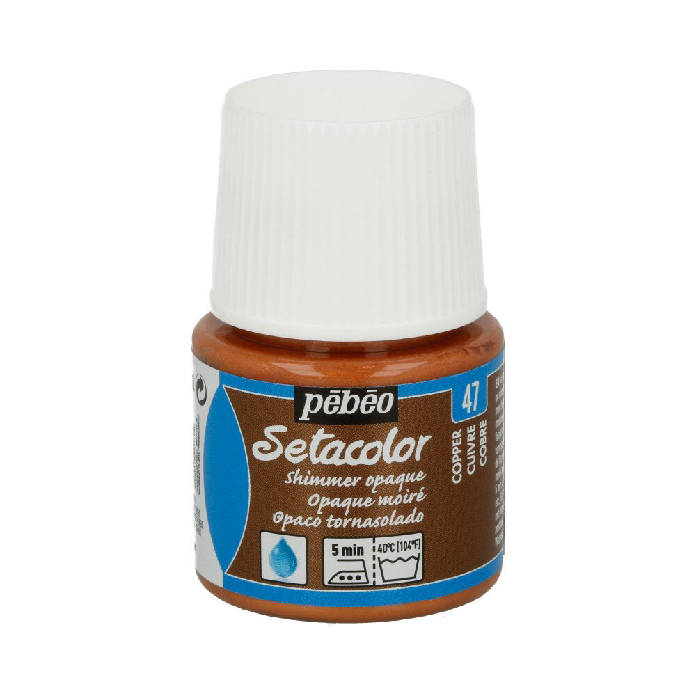Pebeo Краска для темных и светлых тканей мерцающая Setacolor, 45 мл, 047 под медь