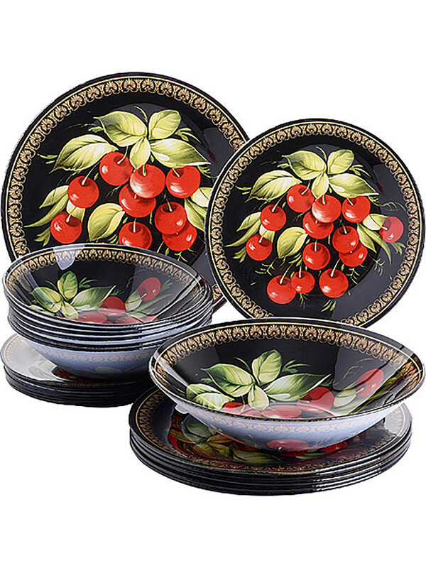 Столовый сервиз на 6 персон Loraine, стекло, 19 предметов