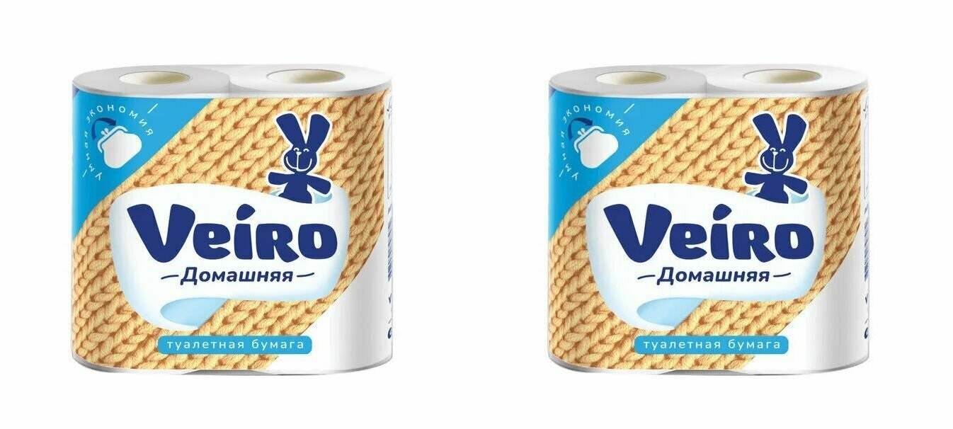 Veiro Туалетная бумага 2 слоя Домашняя, 4 шт/уп, 2 уп