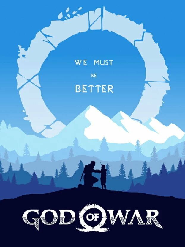 Плакат, постер God of War-We Must Be Better на бумаге, размер 60х84см