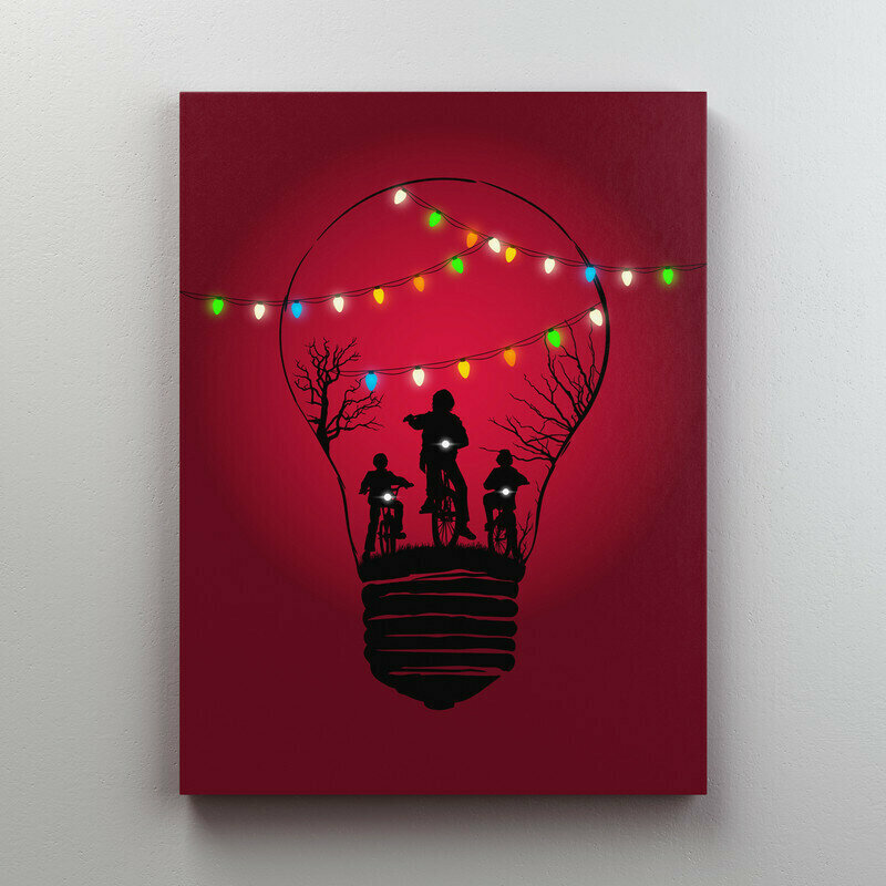 Интерьерная картина на холсте "Очень странные дела - лампочки" размер 22x30 см