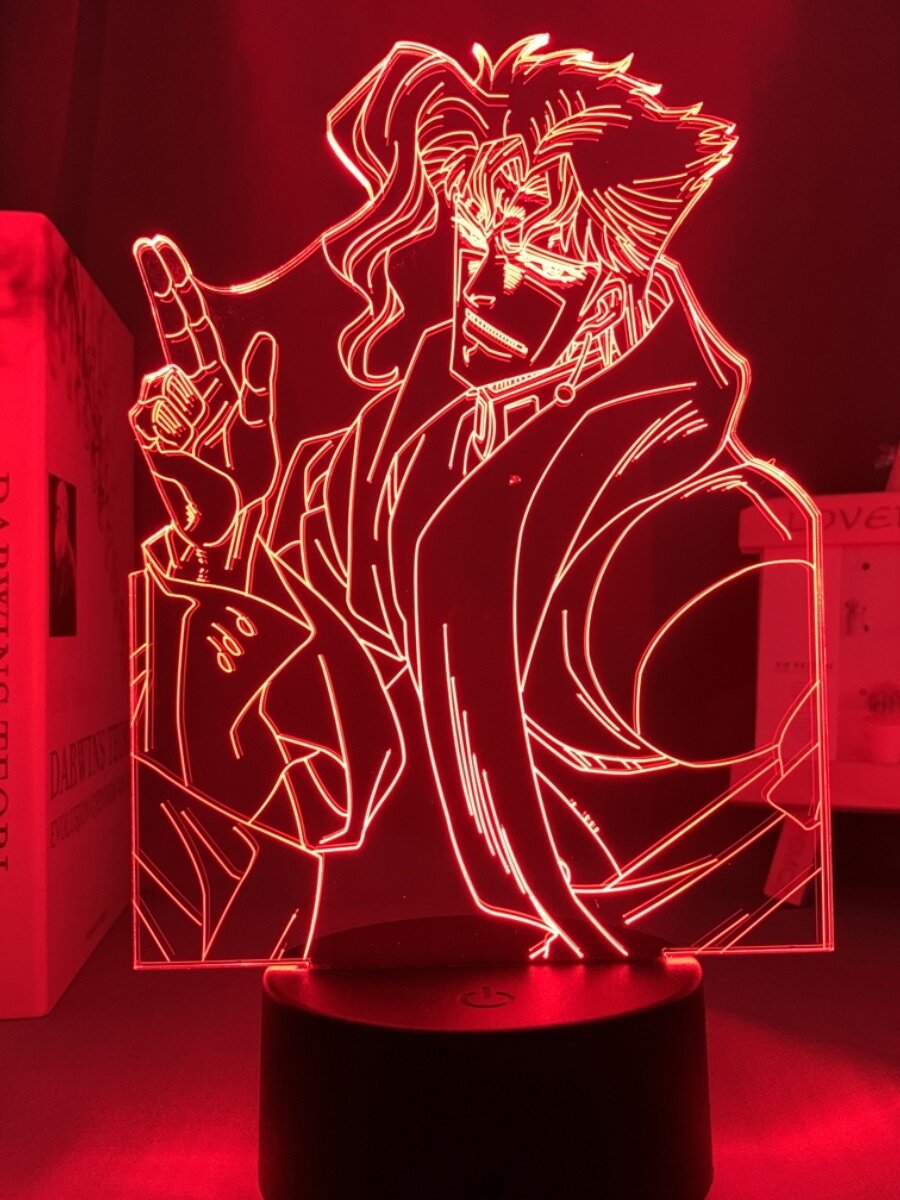 Ночник Аниме Невероятные Приключения ДжоДжо - Anime Jojo bizarre adventure. Подарок фанату аниме и манги — декор в комнату с любимыми персонажами, в стиле отаку и японской анимации.