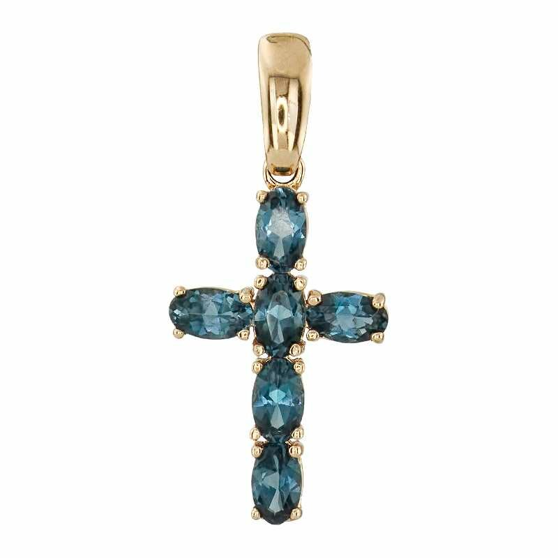 Подвеска, красное золото, 585 проба, топаз