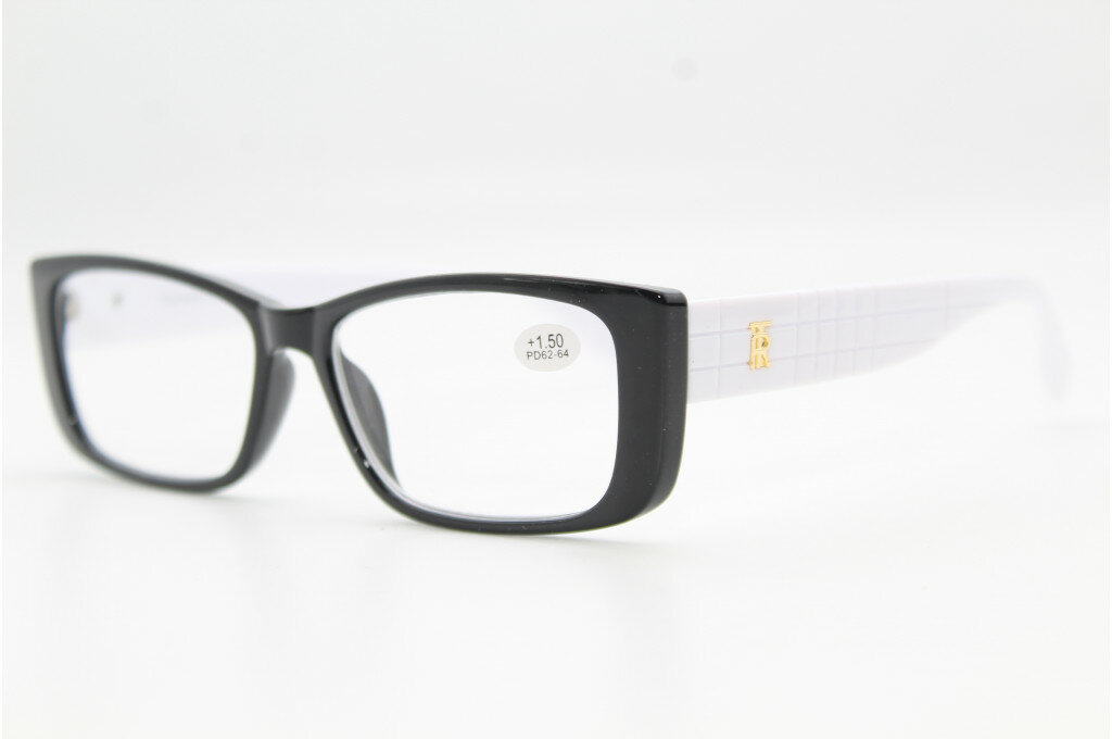 Готовые очки для зрения (черные с белым)