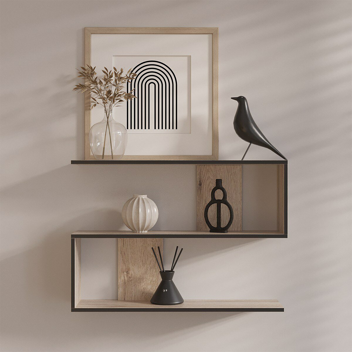 Полка Дуб Делано Светлый Настенная Прямая ,60х42х15 см, 1 шт.