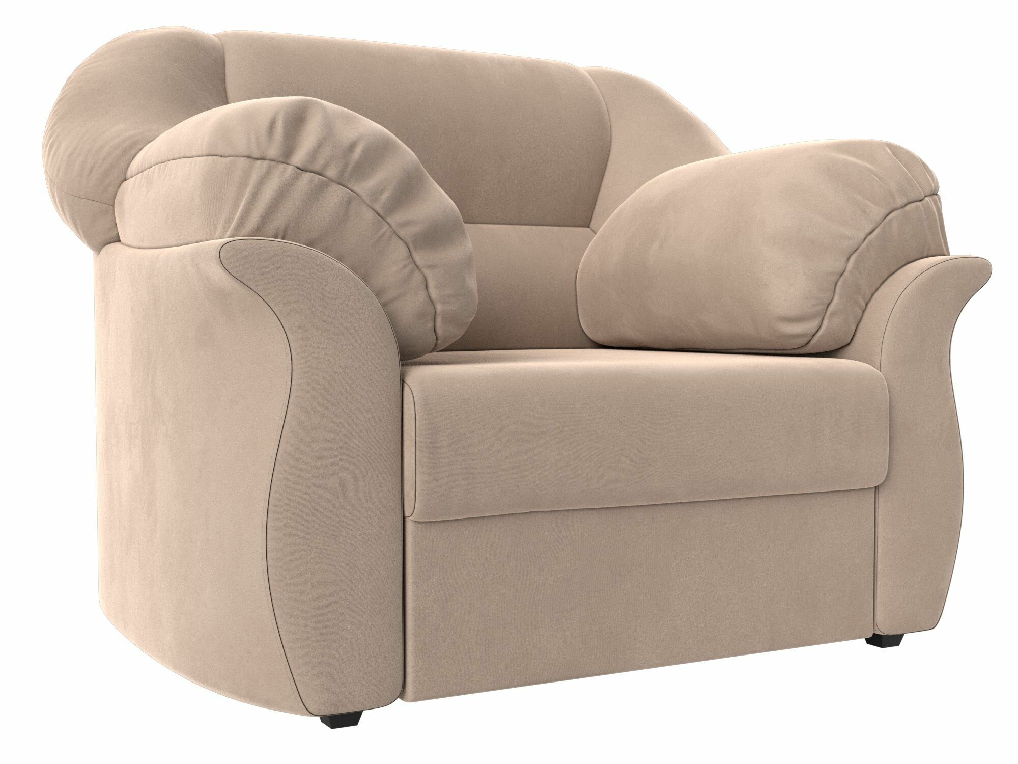 Кресло Карнелла, велюр, механизм нераскладной, бежевый, 112x93x93см. Хит Диванов