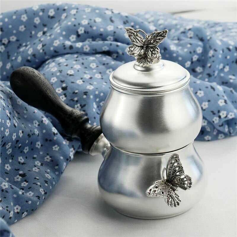 Кольчугинский мельхиор Сахарница "Бабочка" малая медная посеребренная (КМ641СХ01)