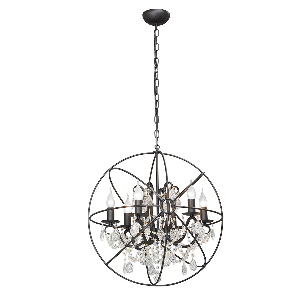 Подвесная люстра Vitaluce V4387-1/6, 6хE14 макс. 40Вт черный матовый