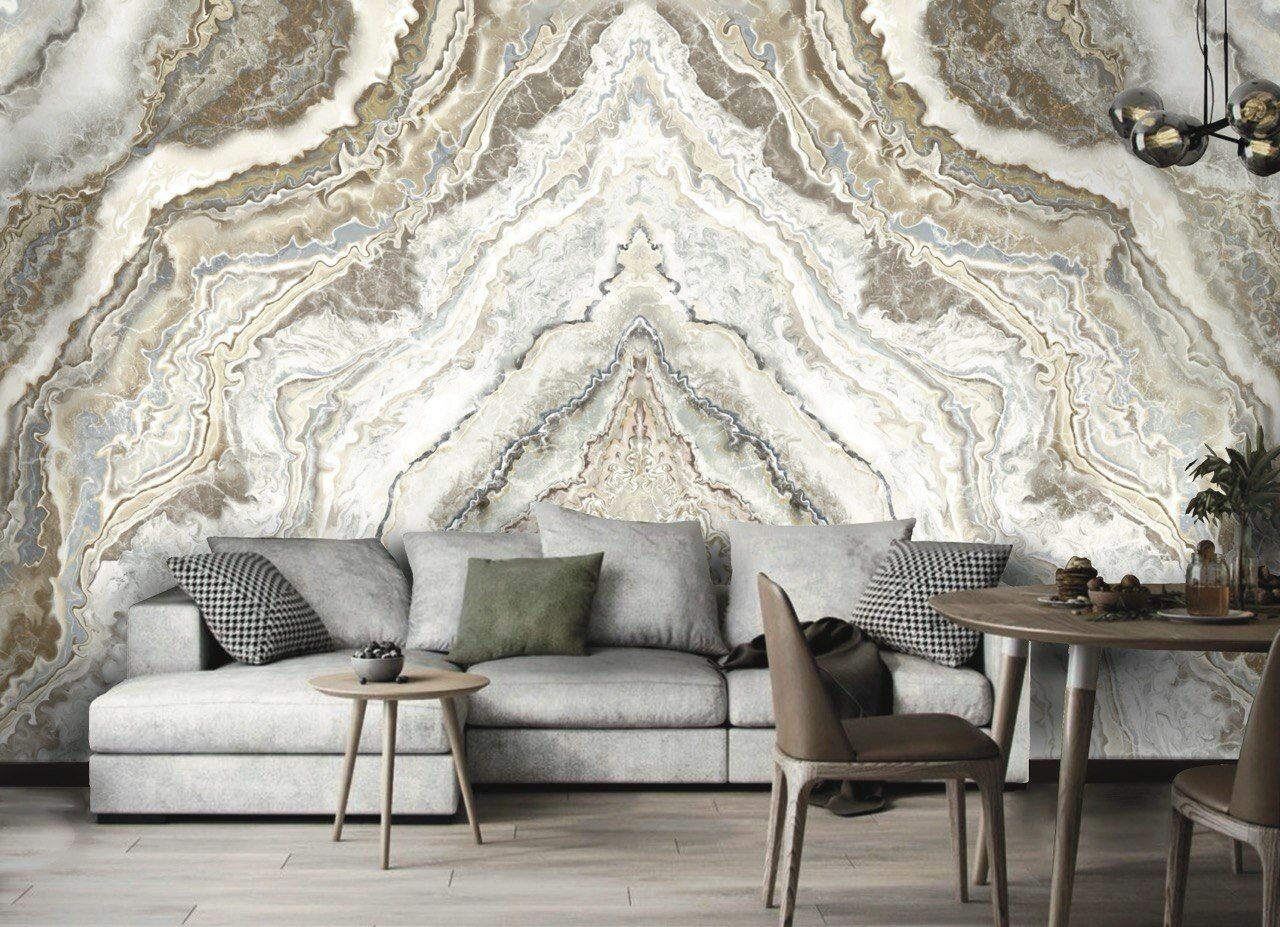 Обои бесшовные"Драгоценный камень" бежевый (ширина 2550мм х длина 2500мм)