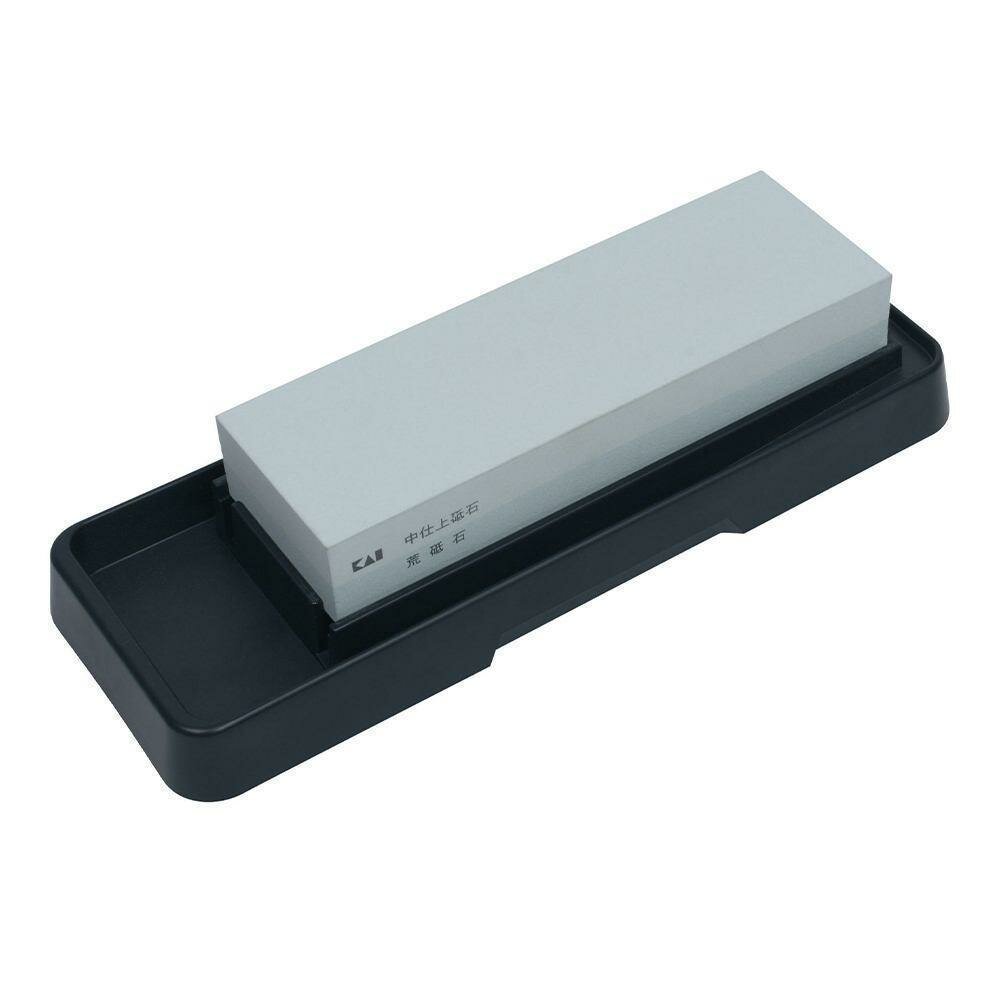 KAI Камень точильный комбинированный водный на подставке #400/#1000, 180*60*22, 810г