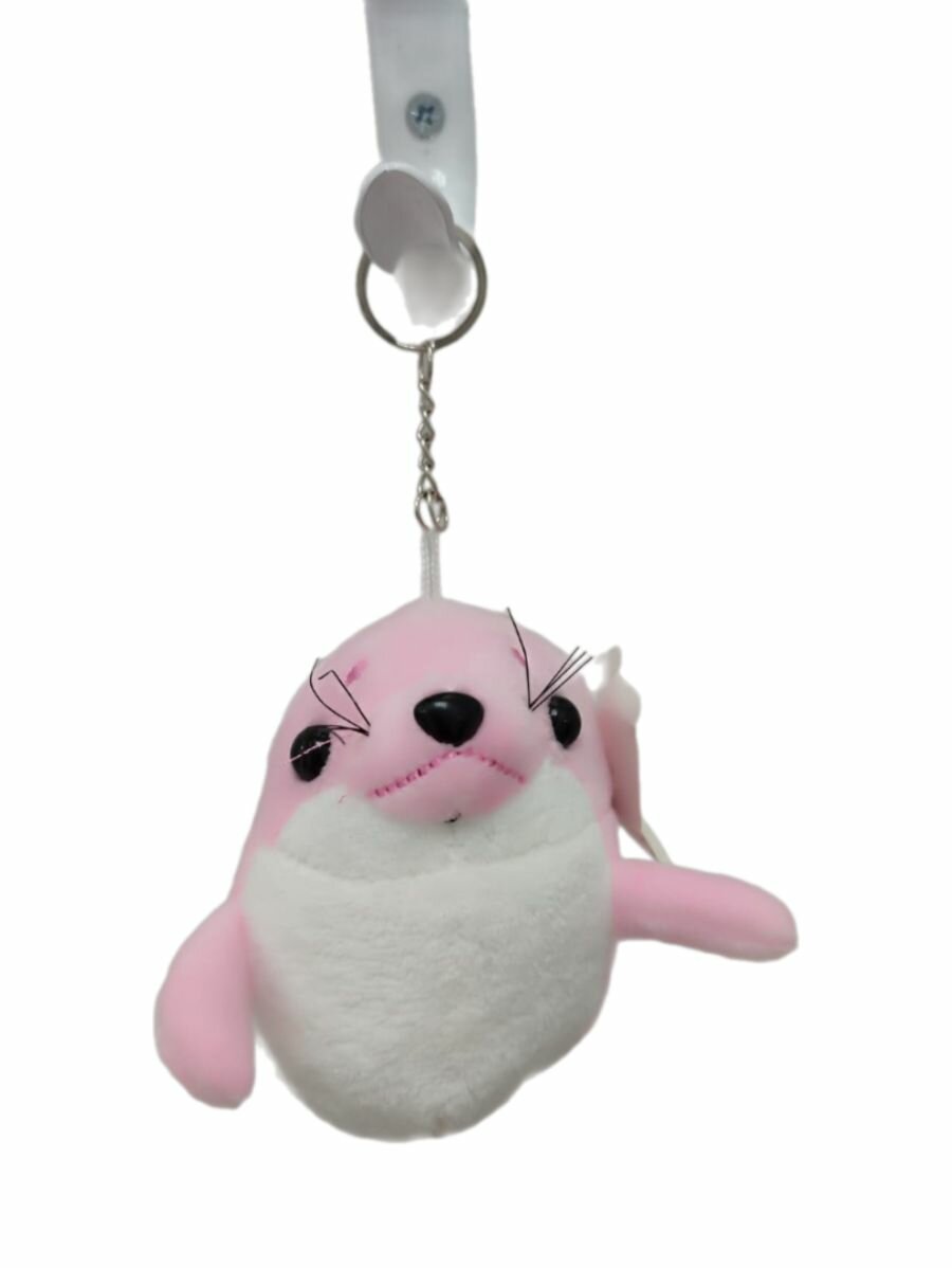 Мягкая игрушка-брелок "Тюлень", искусственный мех, унисекс, розовый цвет