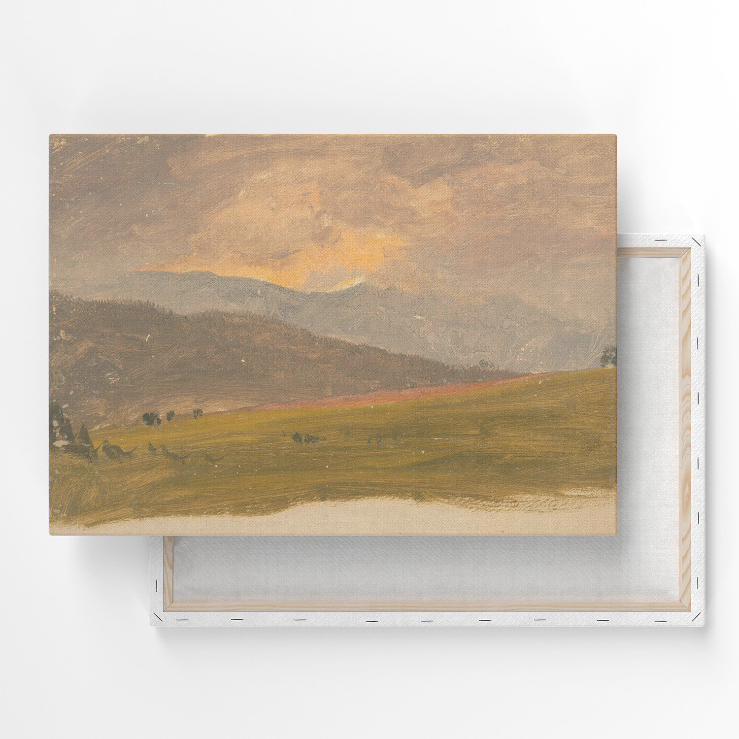 Картина на холсте, репродукция / Фредерик Эдвин Чёрч - Landscape, Hudson Valley / Размер 30 x 40 см
