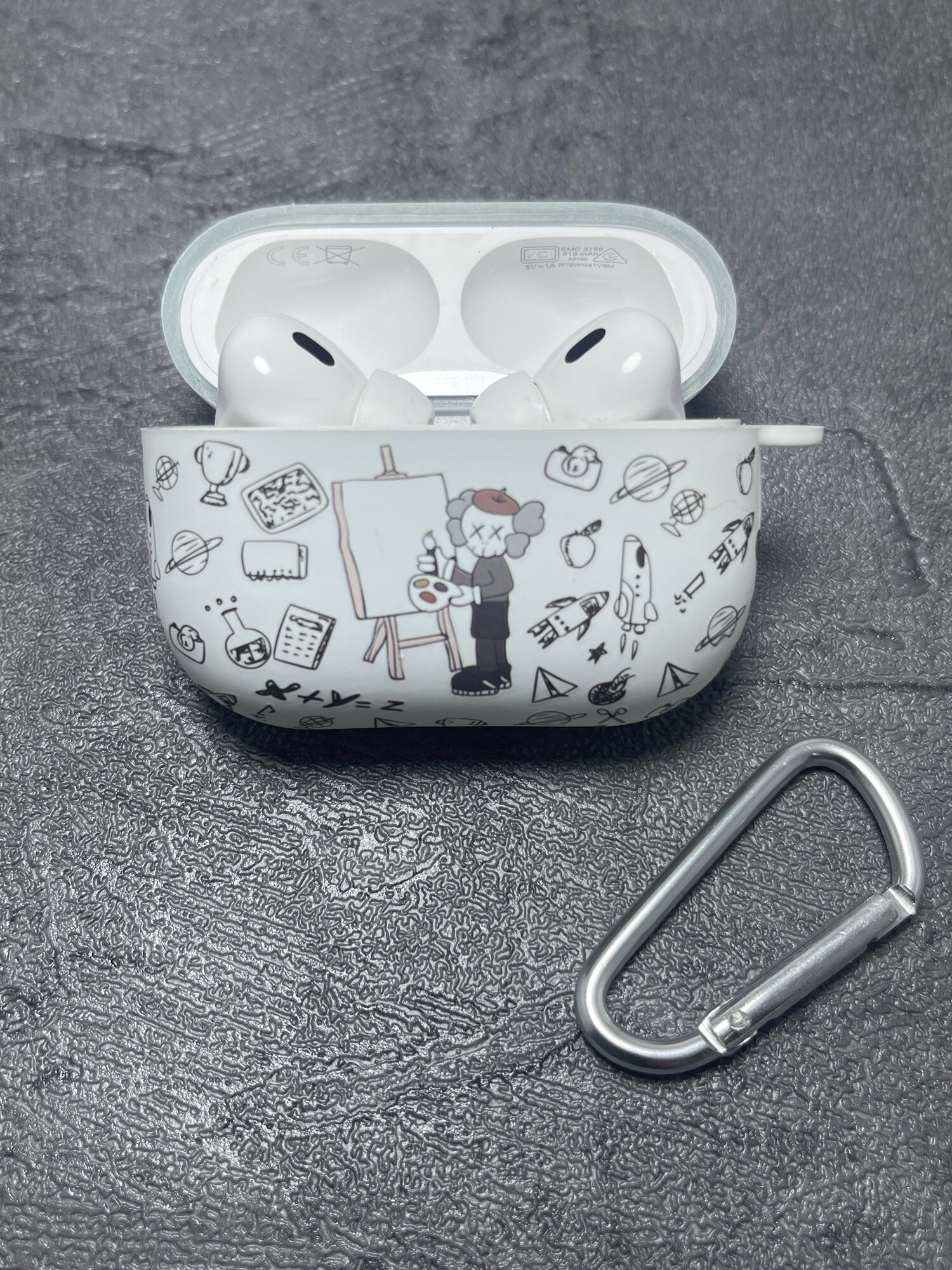 Чехол Luxo для беспроводных наушников AirPods Pro2 , ударопрочный , с карабином