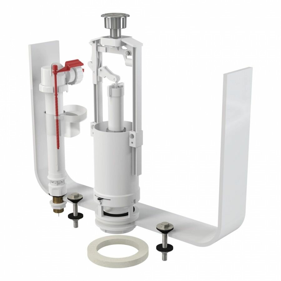 Alcaplast Выпускной комплект со стоп кнопкой, впускной механизм А18 нижным подключением, с латунным штуцером подключение 1/2" SA2000SK 1/2" CHROM