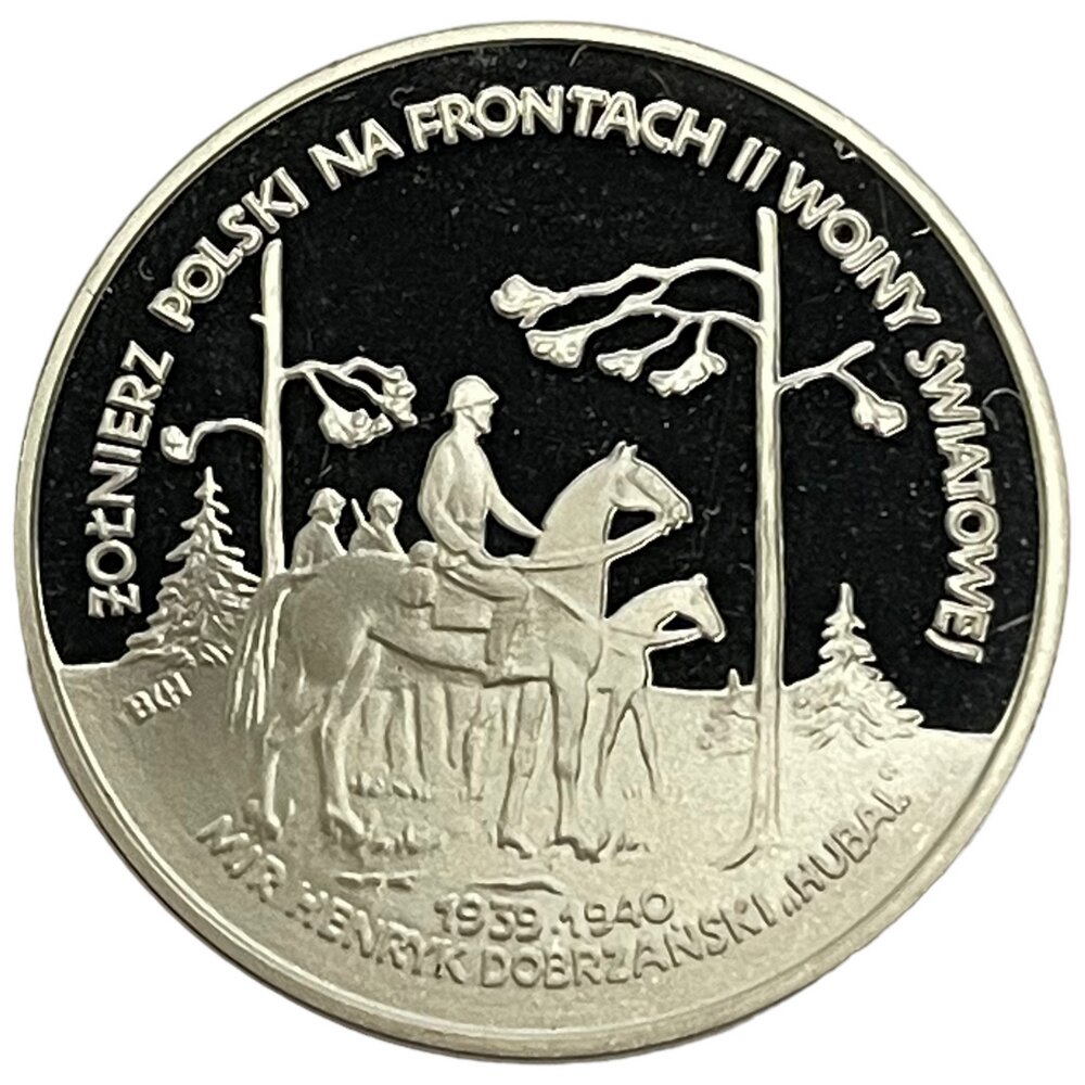 Польша 100000 злотых 1991 г. (Поляки на фронтах ВМВ - Хенрик "Хубаль" Добжаньский) (Proof)