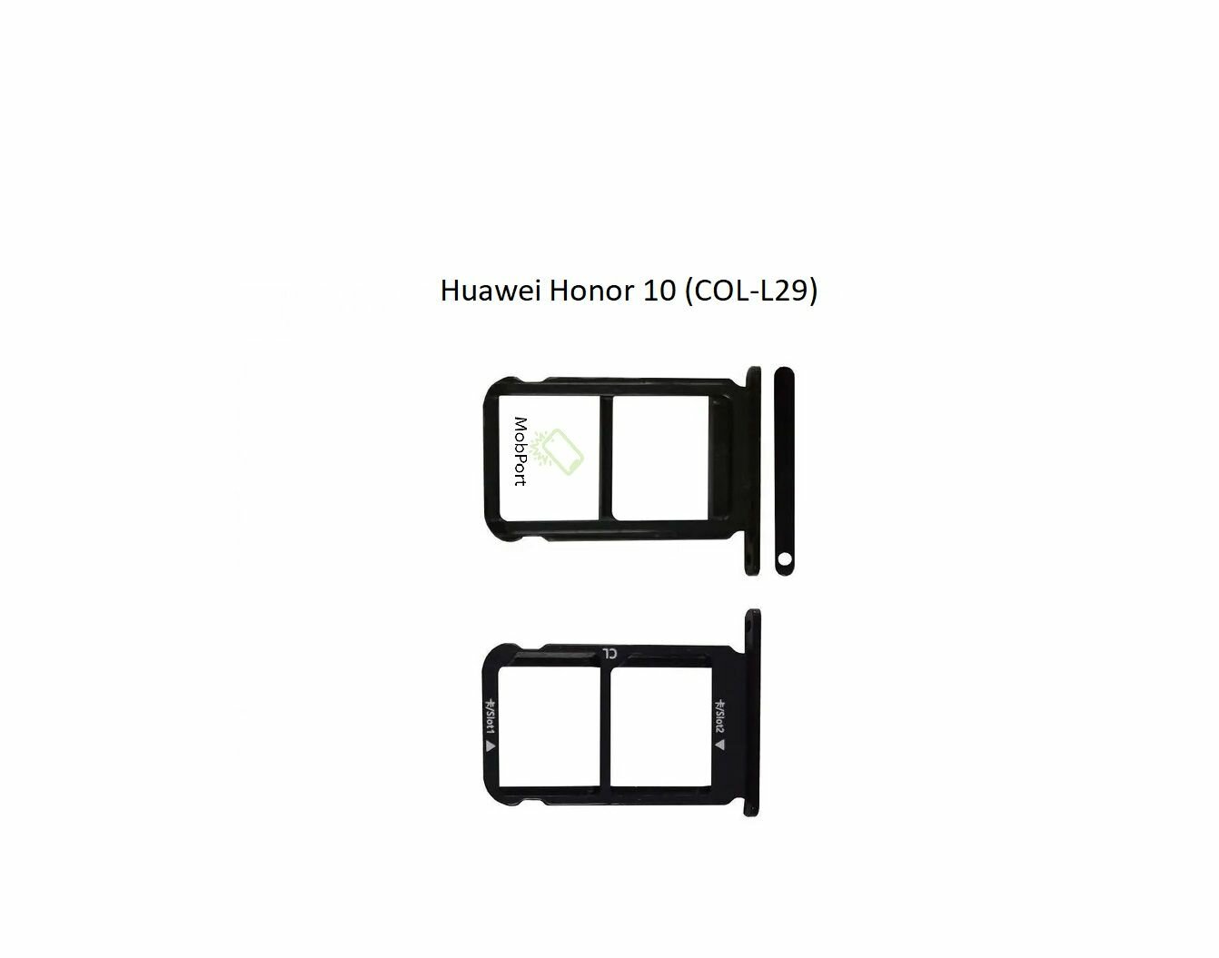Держатель SIM для Huawei Honor 10 (COL-L29), Черный (Сим Лоток)