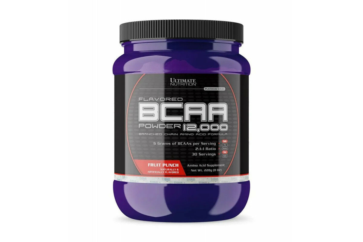 Ultimate Nutrition BCAA Powder 12000 228 г, вкус фруктовый пунш