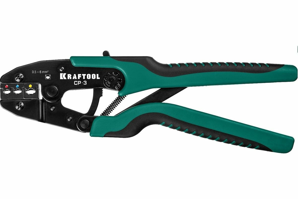 Kraftool CP-3 пресс-клещи для изолированных наконечников и муфт 0,5 - 6 мм. кв, 45461-3