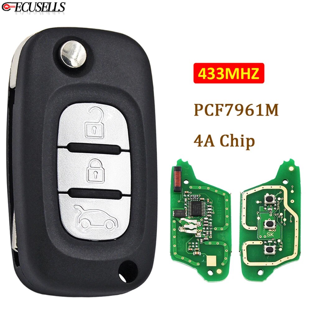 Ecusells 3B дистанционный ключ от машины 433 МГц PCF7961M 4A чип VA2 Blade TWB1G767 для Lada Granta Kalina Priora Vesta X-RAY XRAY 2015-2019
