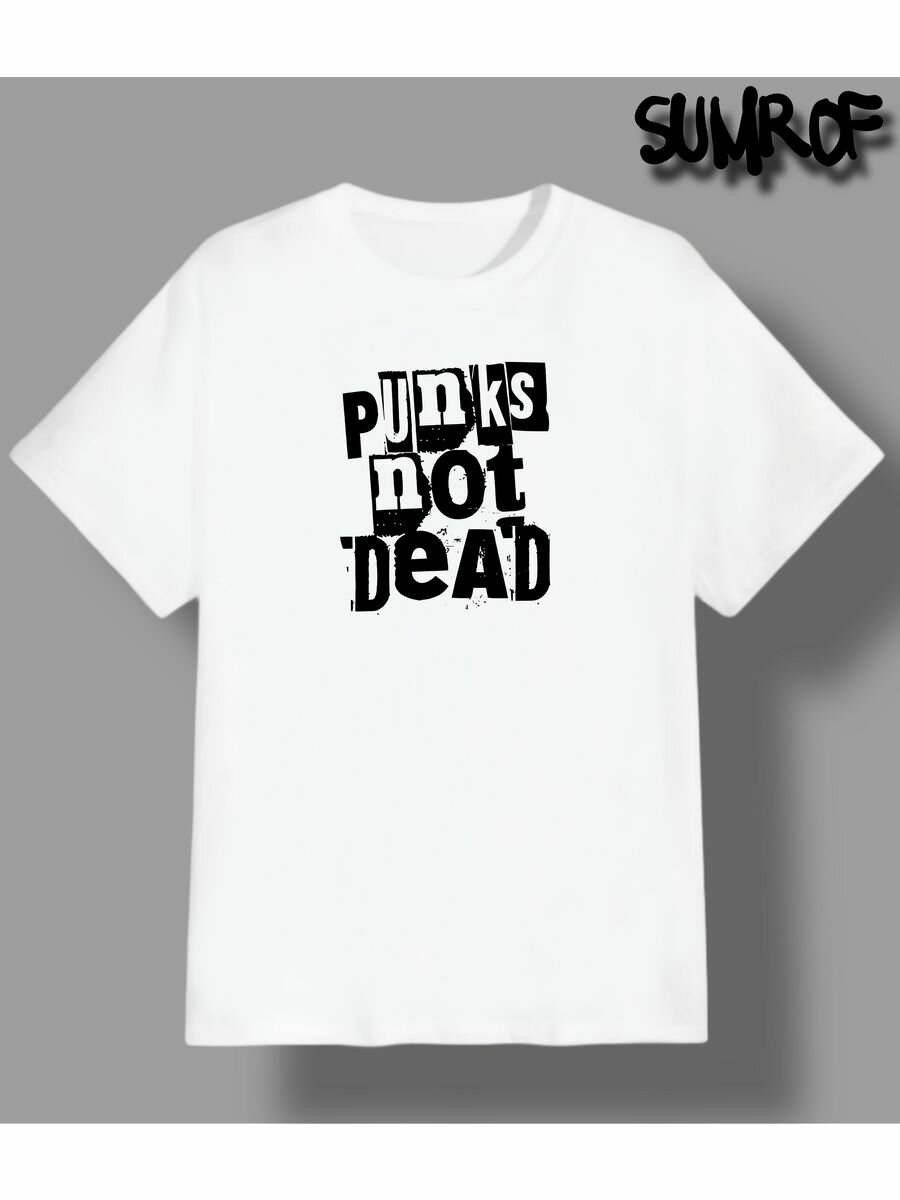 Футболка с надписью punks not dead панки